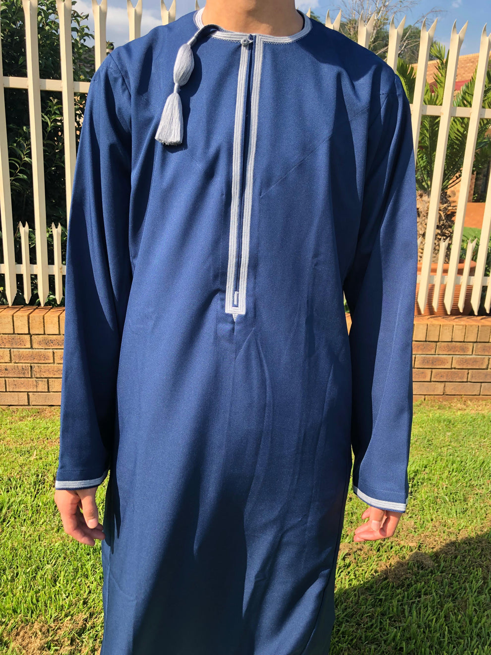 Omani Navy & Grey Dishdasha – Islamic Design House South Africa